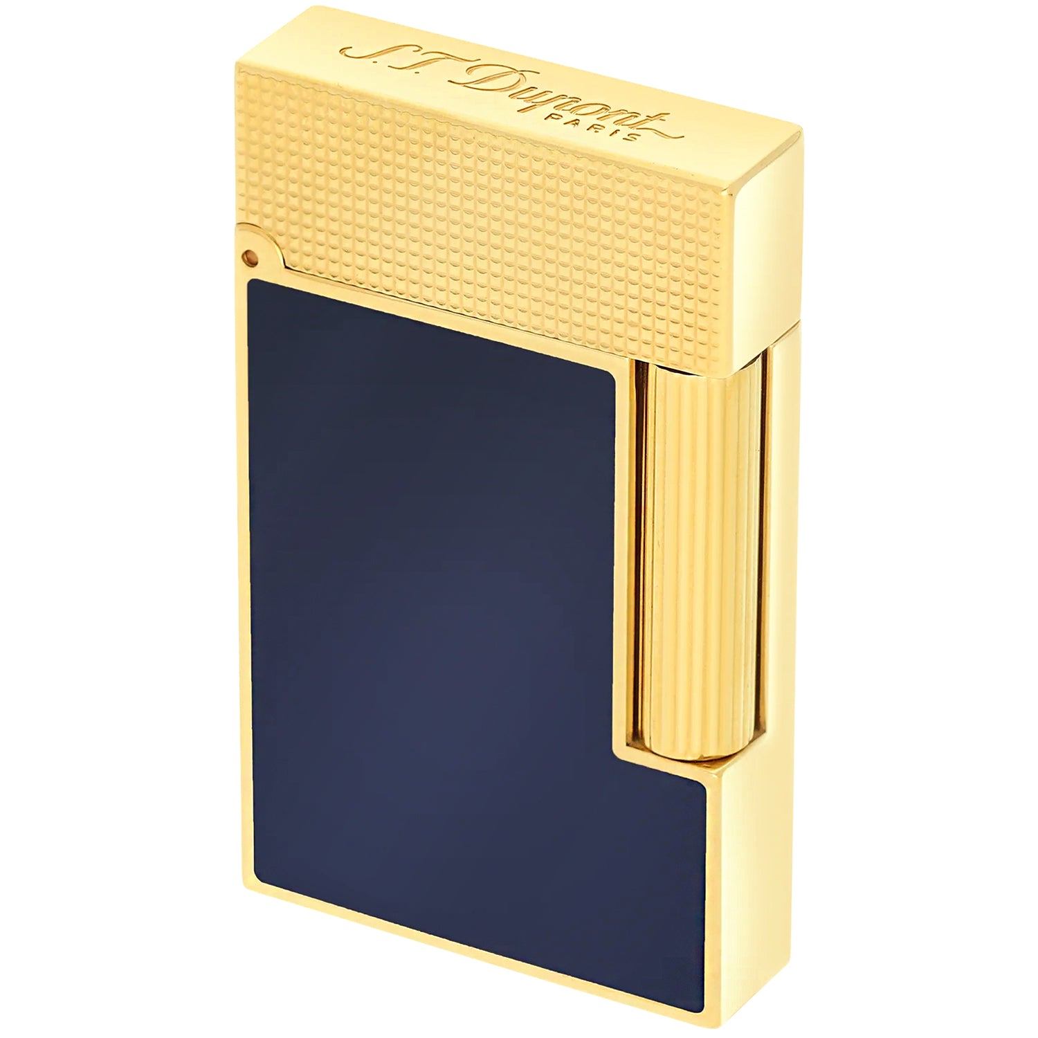 S.T. Dupont Line 2 Micro Diamond Head Blue Lacquer Gold Lighter ...