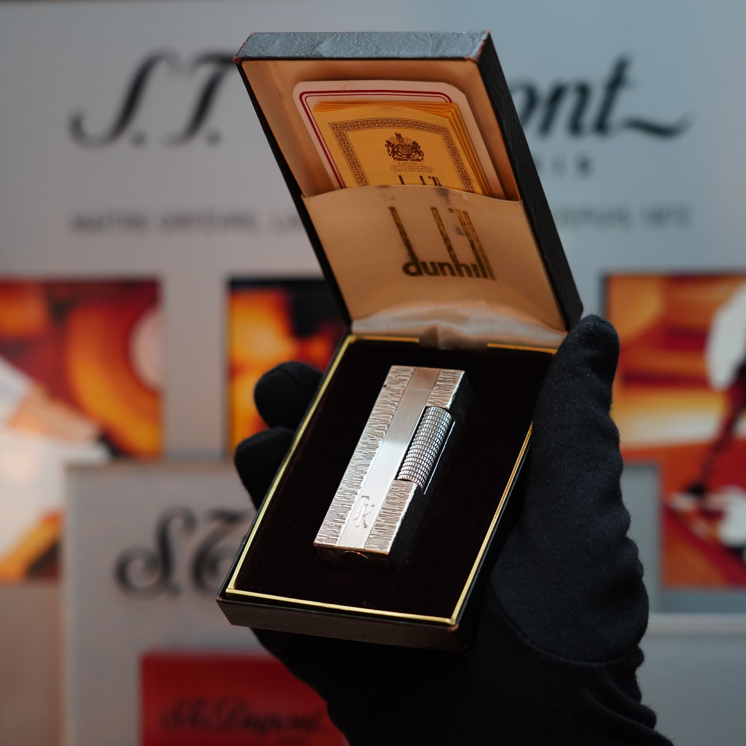 Vintage Dunhill Rollagas Limited Edition Solid Silver 925 Lines Lighte ...