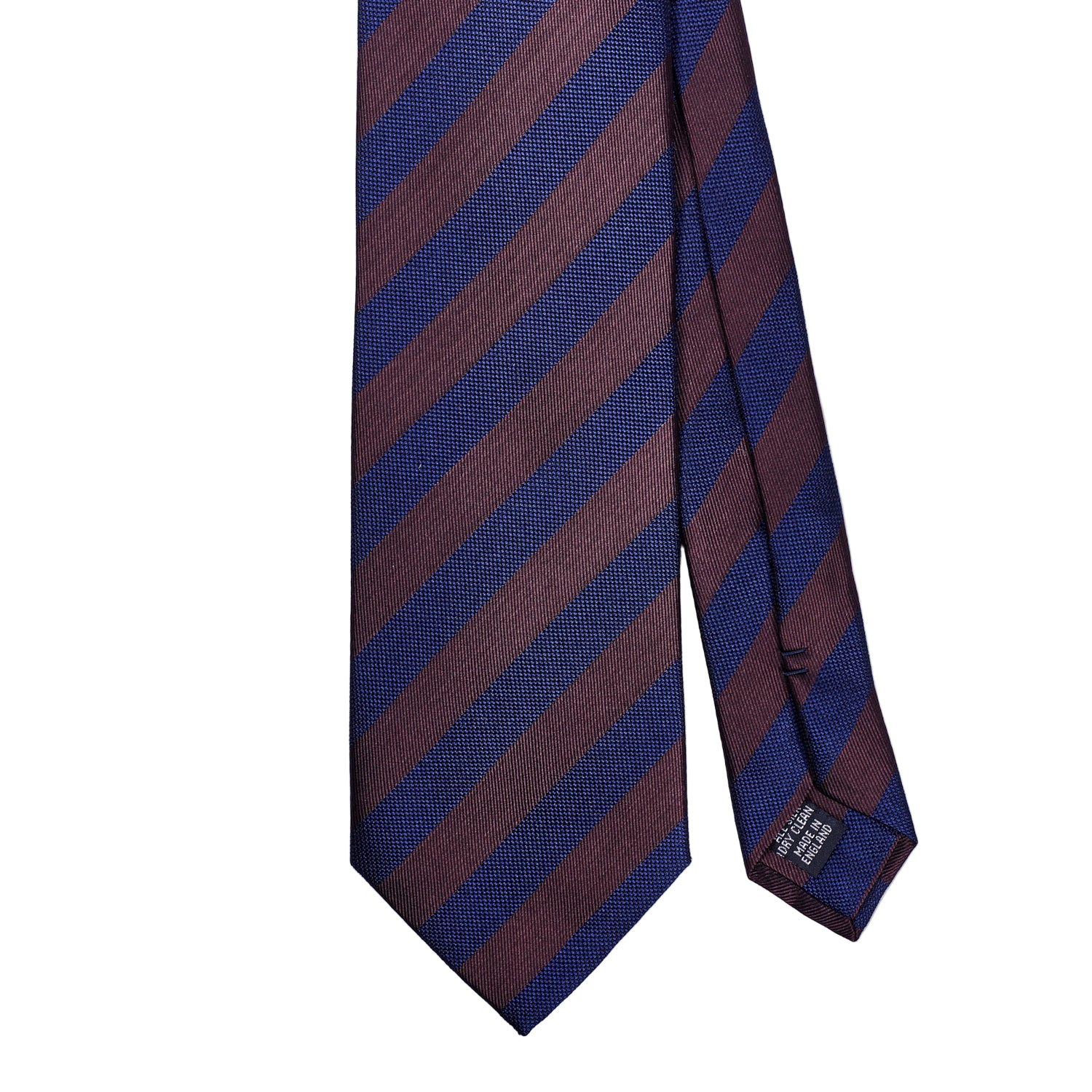 Sovereign Grade Woven Navy and Brown Rep Tie - 150 cm | KirbyAllison.com