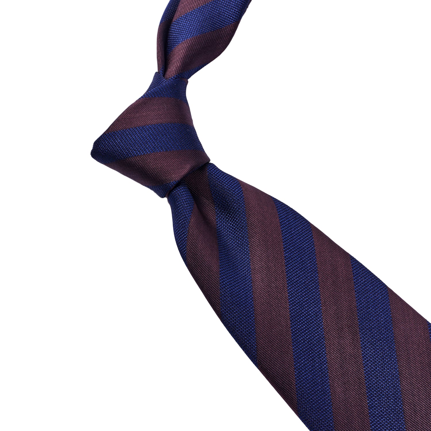 Sovereign Grade Woven Navy and Brown Rep Tie - 150 cm | KirbyAllison.com