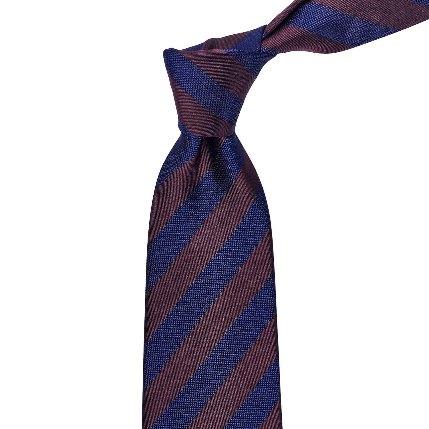 Sovereign Grade Woven Navy and Brown Rep Tie - 150 cm | KirbyAllison.com